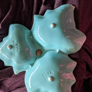 Hand Crafted | Accents | Vintage Porcelain Blue Leaf Serving Dish ...